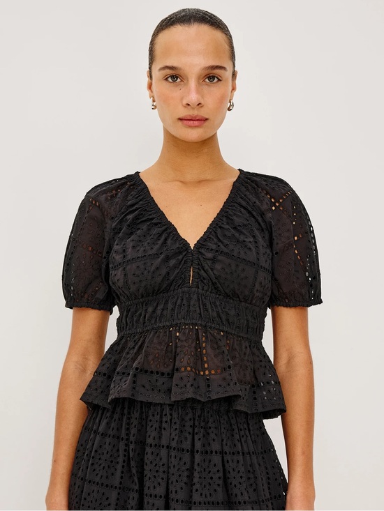 Rails | Tops | Rails Argneta Top Black Grid Embroidery | Poshmark